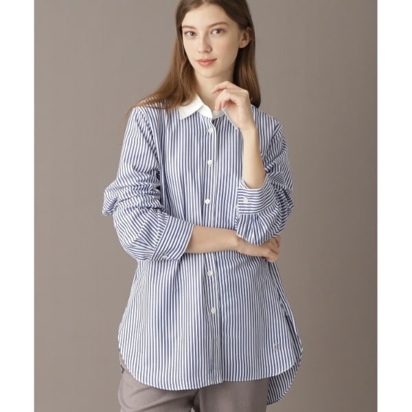 ドレステリア（DRESSTERIOR）/【洗えるストライプ柄】オーバーシルエットクレリックシャツ