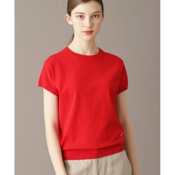 ドレステリア（DRESSTERIOR）/【定番洗える】コットンシルク混フレンチスリーブニット