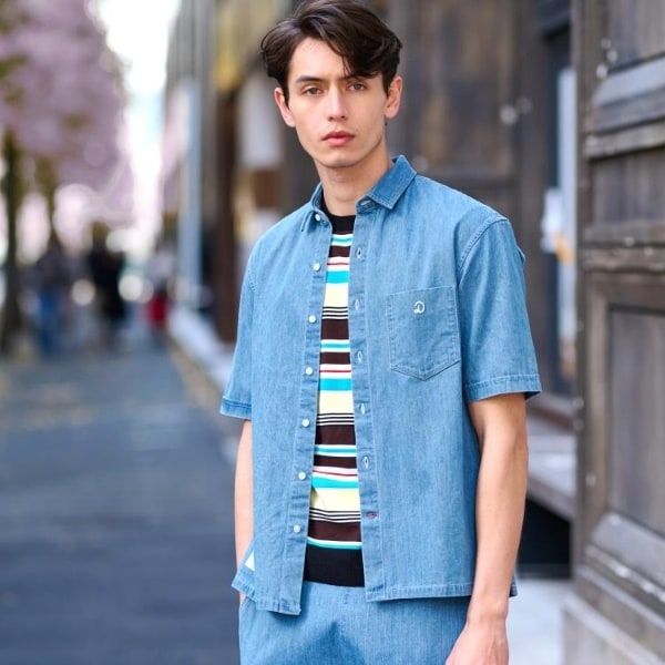 ドレステリア（DRESSTERIOR）/【セットアップ可】ライトデニム ハーフスリーブシャツ