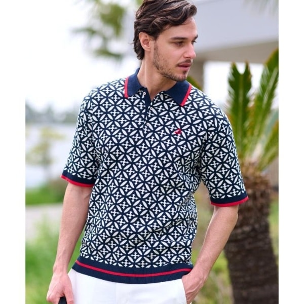 ドレステリア（DRESSTERIOR）/【Safari5月号掲載】オーバーラップサークル ジャカード ニットポロ