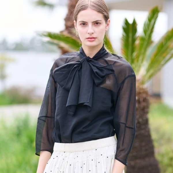 ドレステリア（DRESSTERIOR）/【2WAY清涼感】袖ボリュームシア?ボウタイブラウス