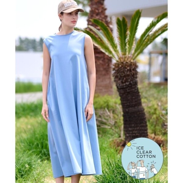ドレステリア（DRESSTERIOR）/【ポケットあり接触冷感抗菌防臭消臭】アイスクリアコットンワンピース