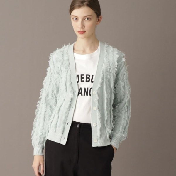 ドレステリア（DRESSTERIOR）/【Vネック清涼感】コットンフリンジニットカーデ