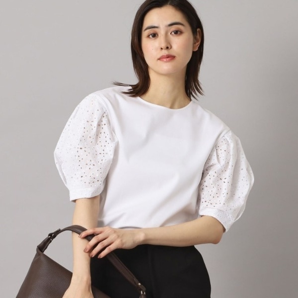 ドレステリア（DRESSTERIOR）/【接触冷感UVカット】レーススリーブカットソー