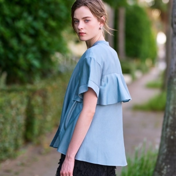 ドレステリア（DRESSTERIOR）/【洗えるコットン100％】バックフレアティアードブラウス