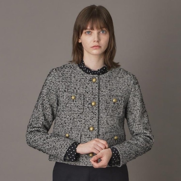 ドレステリア（DRESSTERIOR）/【セットアップ可】ツイード ノーカラージャケット