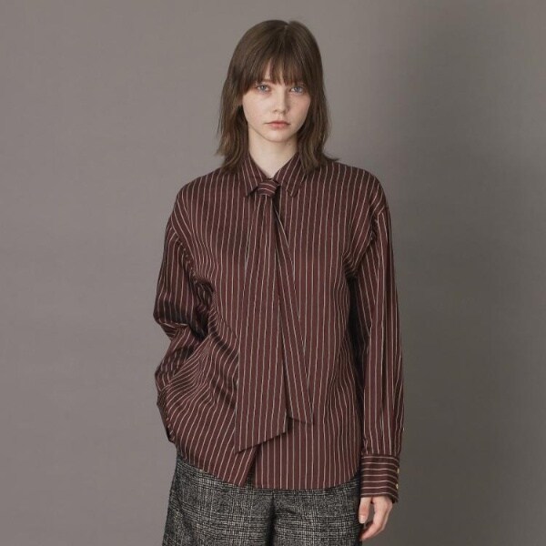ドレステリア（DRESSTERIOR）/【洗えるオンオフotonaMUSE 11月号掲載】3WAYタイ付きアーカーストライプシャツ