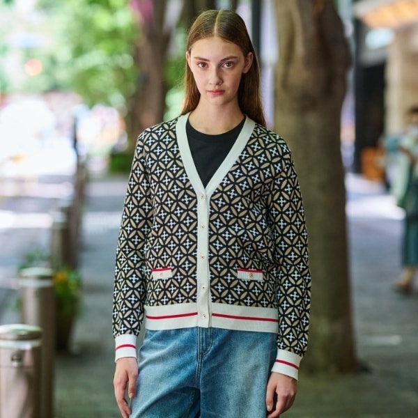 ドレステリア（DRESSTERIOR）/オーバーラップサークルVネックカーディガン