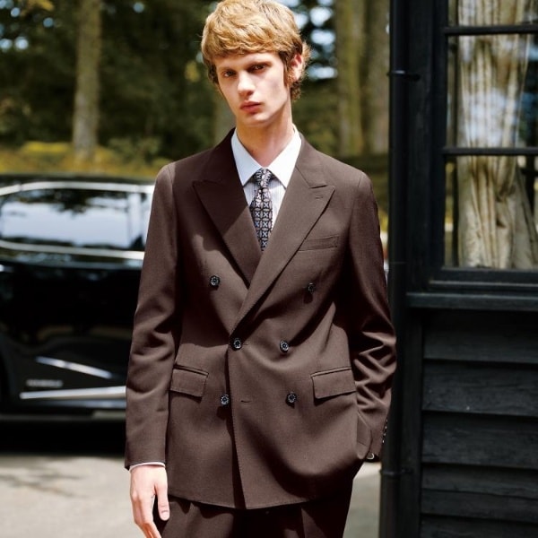 ドレステリア（DRESSTERIOR）/【セットアップ可】ブラウンツイル ダブルジャケット