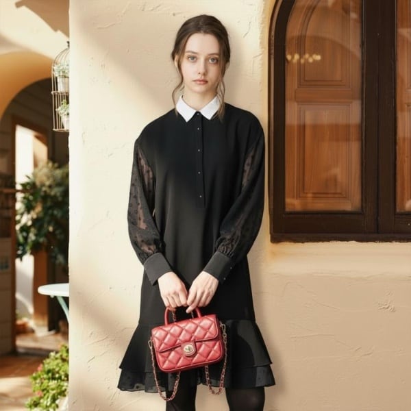 ドレステリア（DRESSTERIOR）/【otonaMUSE 11月号掲載】ダブルクロスボリュームスリーブミニワンピース