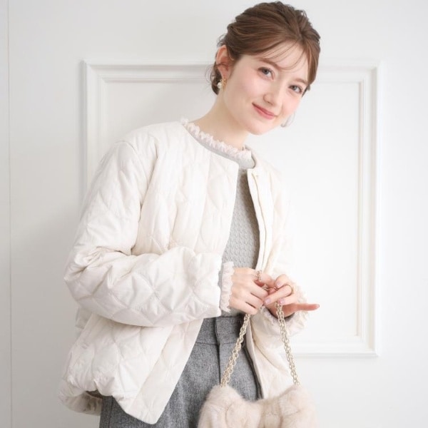 クチュールブローチ（Couture Brooch）/【撥水・大人可愛い】リボンキルティングジャケット