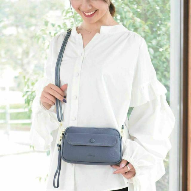 バルコス（BARCOS）/【BARCOS/バルコス】シュリンクレザー横長ポシェット