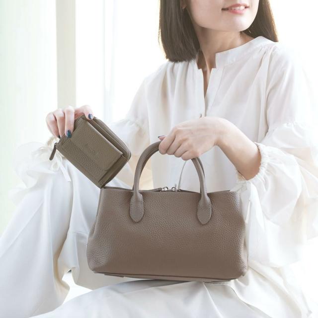 バルコス（BARCOS）/【BARCOS/バルコス】シュリンクレザー3層ハンドバッグ