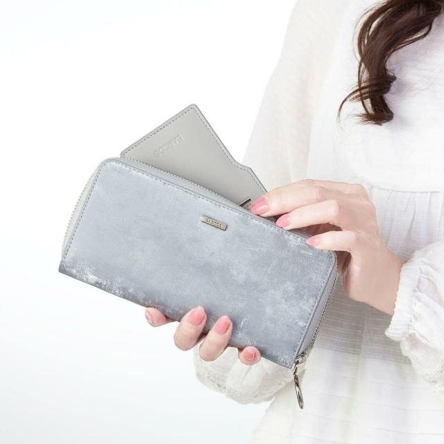 バルコス（BARCOS）/【BARCOS/バルコス】シルキーレザーラウンド型ロングウォレット