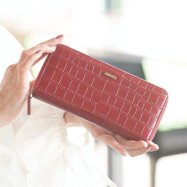 バルコス（BARCOS）/【BARCOS/バルコス】クロコダイル型押しシャイニングレザーウォレット