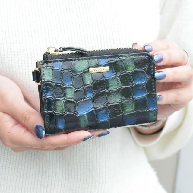 バルコス（BARCOS）/BARCOS 配色ソフトステンドガラスレザーミニ財布