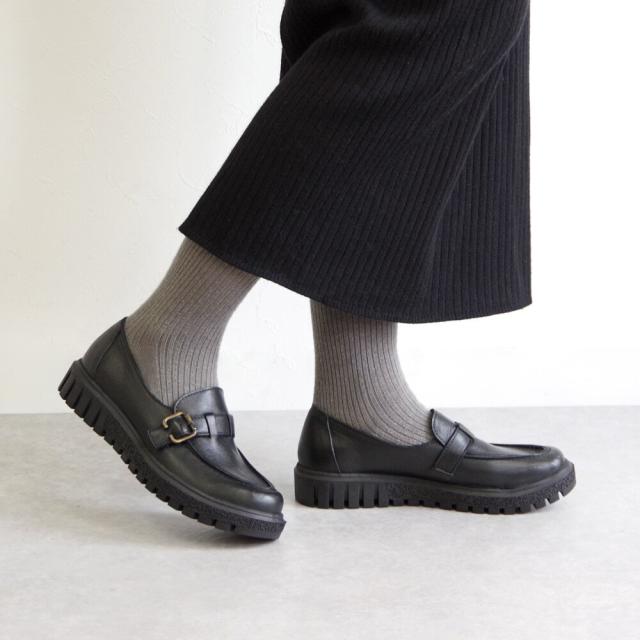 シュークローゼットセレクト（SHOE CLOSET SELECT）/BUENO （ブエノ） / 本革 ストラップローファー D0701 ボリュームソール 厚底