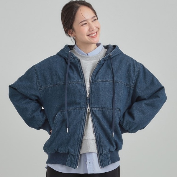 キューティーブロンド（Cutie Blonde）/デニム中綿フーディーブルゾン