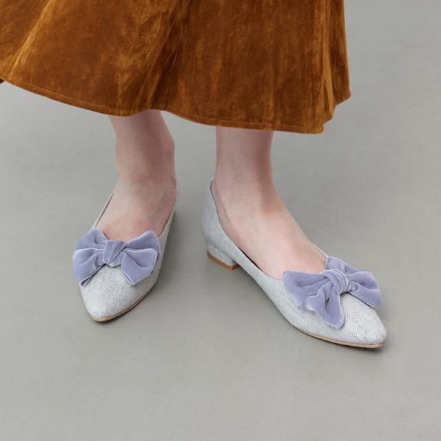 ラウナレア（Launa lea）/【25AW新カラー】リボンフラットパンプス(0460)
