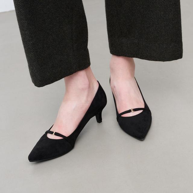 ラウナレア（Launa lea）/【25秋冬新作】5cmヒールミニゴールドモチーフパンプス(0610)