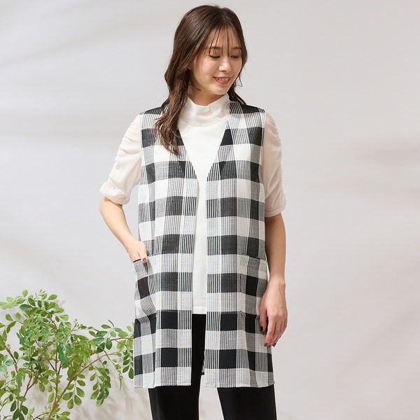 ピサーノ（PISANO）/【手洗いOK】カラミメッシュ・Ｖネックジレ