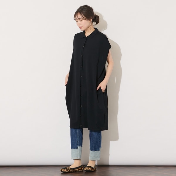 ピサーノ（PISANO）/【手洗いOK】コクーンシルエット・肩タックロングジレ