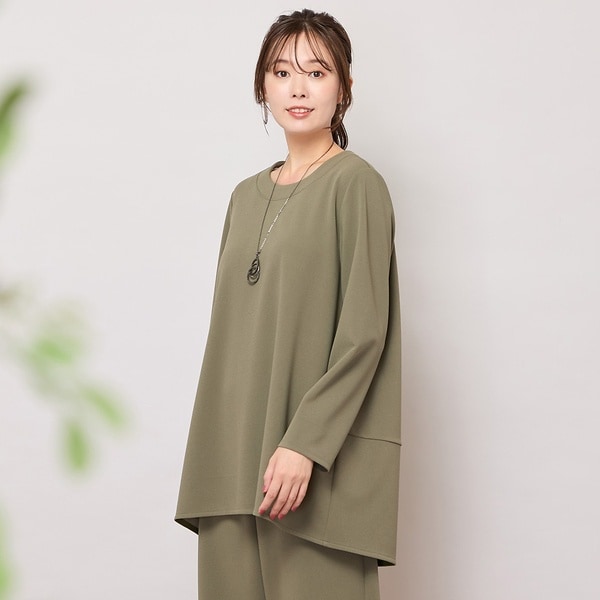 ピサーノ（PISANO）/【手洗いOK・セットアップ対応】ジョーゼットジャージ・バックヘム切り替えトップ