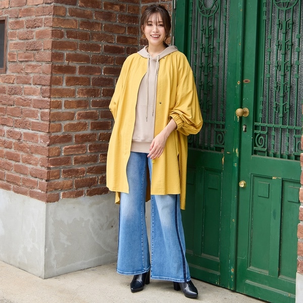 ピサーノ（PISANO）/【手洗いOK】ノーカラー・MA−1ロングジャケット