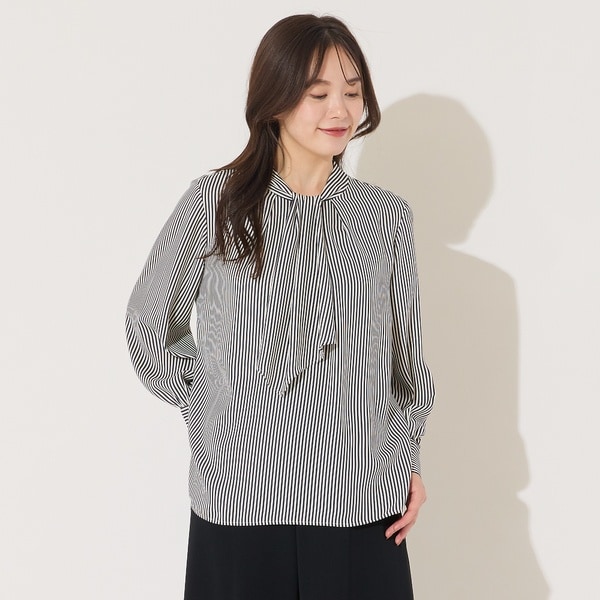 ピサーノ（PISANO）/【手洗いOK】2WAY・ストライプタイブラウス