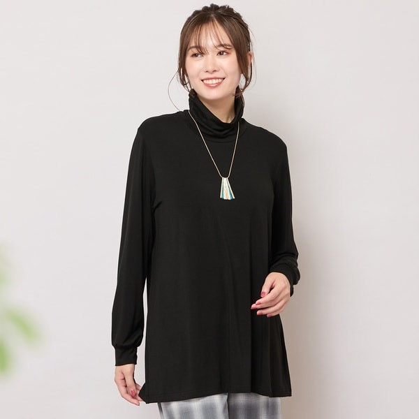 ピサーノ（PISANO）/【手洗いOK・吸湿発熱】ハイネックカットソー（ブラック）