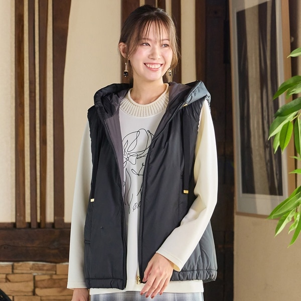 ピサーノ（PISANO）/キャメル入り中綿・ジップアップフーディージレ