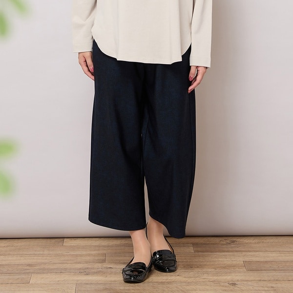 ピサーノ（PISANO）/【手洗いOK】デニムプリント・裏起毛ワイドパンツ（追加生産分）