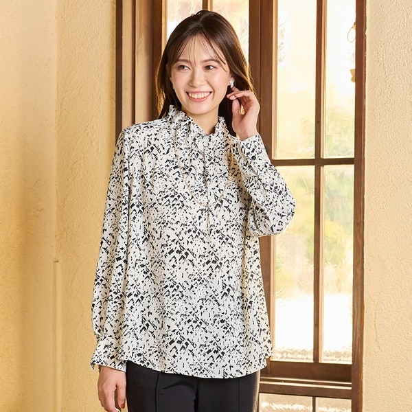 【NEW】ピサーノ（PISANO）/【手洗いOK・吸水・速乾・接触冷感】ギャザー・ハイネックブラウス