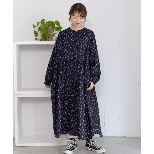 プードゥドゥ（POU DOU DOU）/フラワープリント切替ギャザーワンピース
