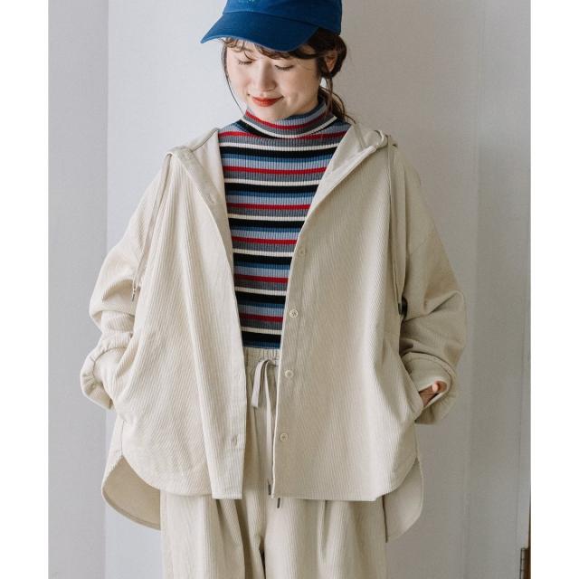 プードゥドゥ（POU DOU DOU）/コーデュロイフーディシャツジャケット