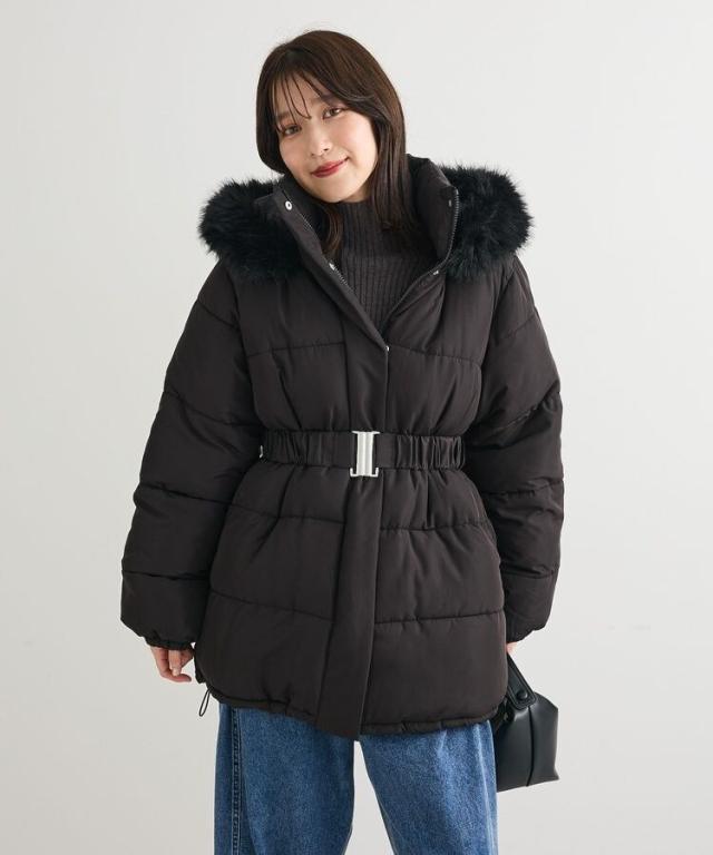 【NEW】グリーンパークス（Green Parks）/・swing by ファイバーダウンベルト付コート