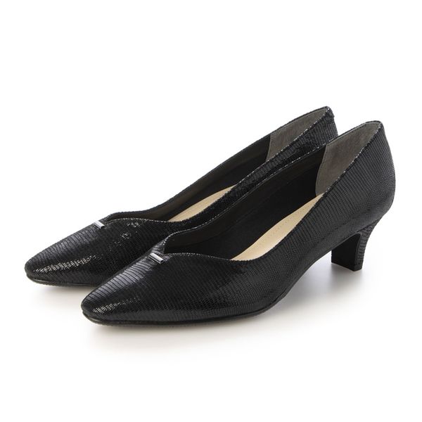 リズ・ラフィーネ（Riz raffinee）/Vカットリザードプリントパンプス