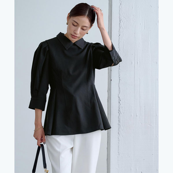 ユアーズ（ur’s）/【星玲奈さんコラボアイテム】2way襟付タックペプラムトップス