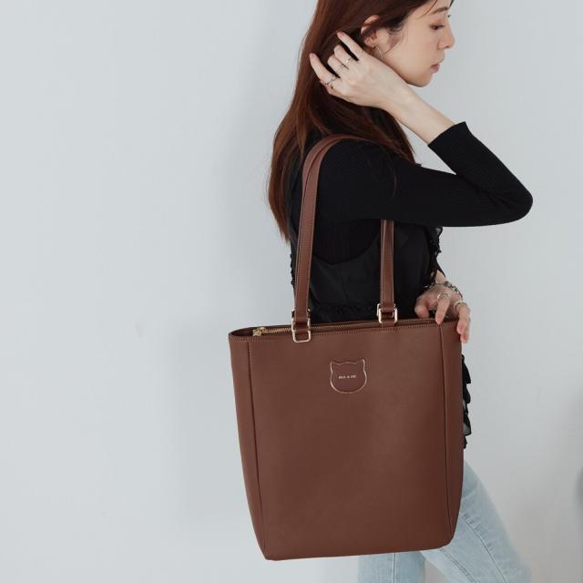 ポールアンドジョーアクセソワ（PAUL & JOE ACCESSOIRES）/A4対応タテ型トートバッグ PJA−B1277 ビッグキャットメタル