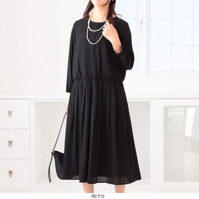 フルールbyミントブリーズ（fleur by mint breeze）/【大きいサイズ】ジョーゼット タックギャザー ワンピース