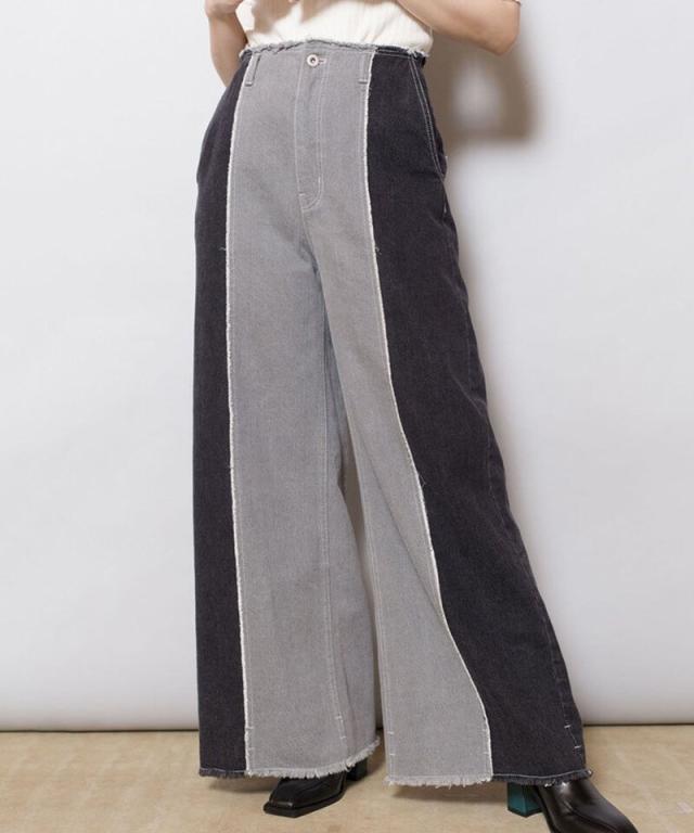オズモーシス（OSMOSIS）/切替デニムワイドパンツ
