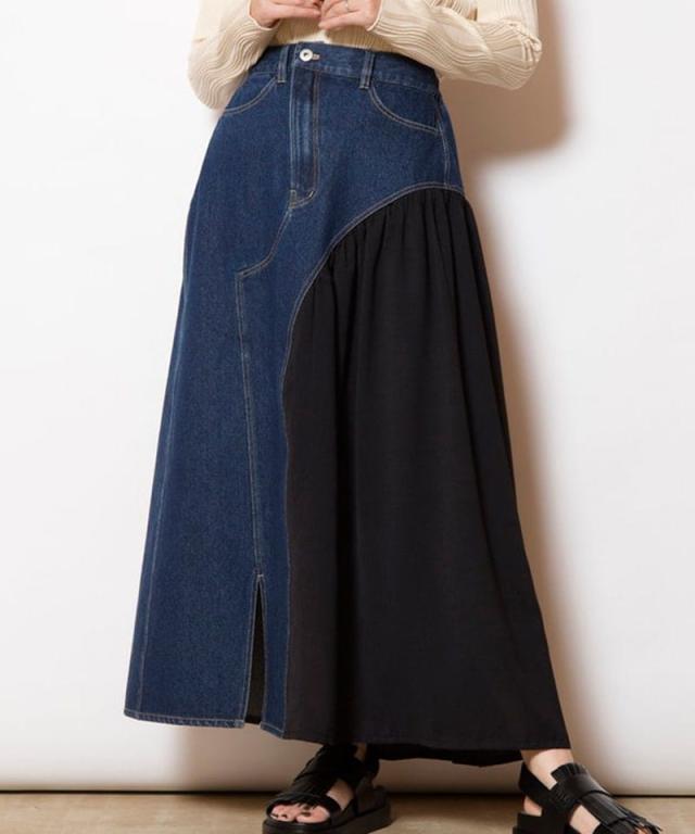 オズモーシス（OSMOSIS）/ギャザー切替デニムスカート