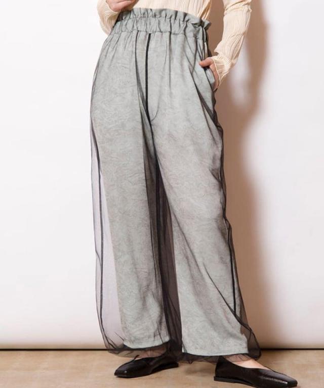 オズモーシス（OSMOSIS）/チュールレイヤードパンツ