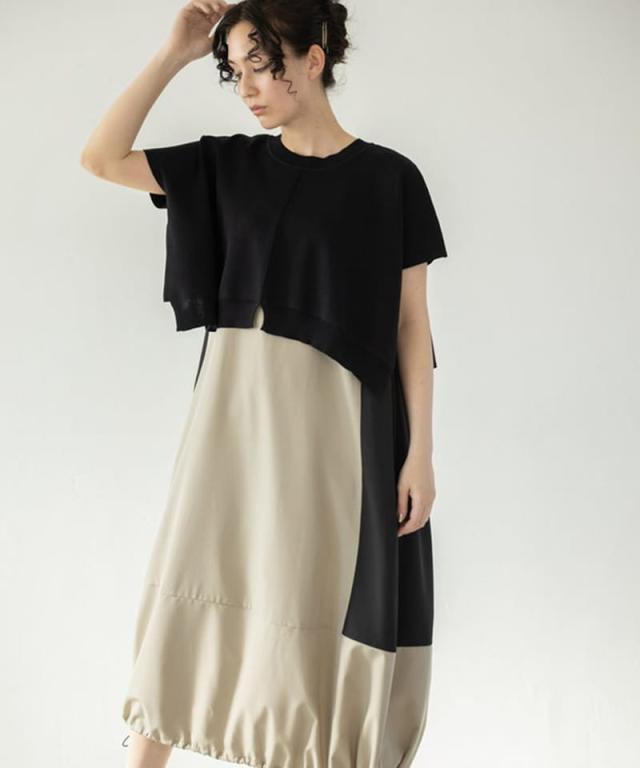 オズモーシス（OSMOSIS）/ニットレイヤード切替ワンピース