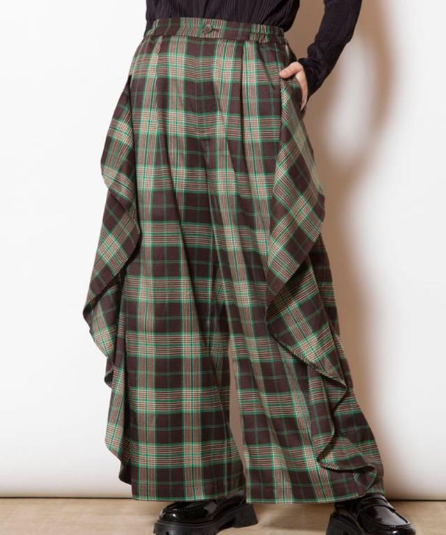 オズモーシス（OSMOSIS）/チェックカスケードパンツ