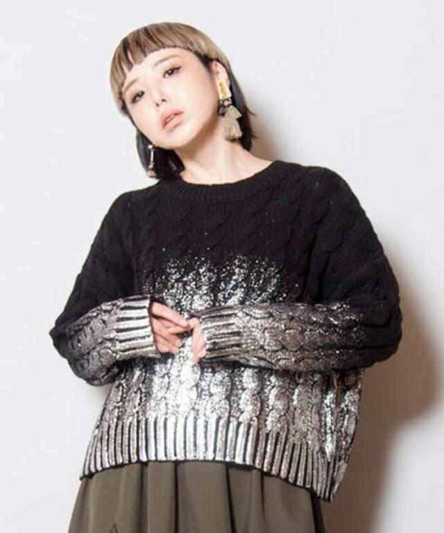 オズモーシス（OSMOSIS）/グラデーションケーブルニットプルオーバー