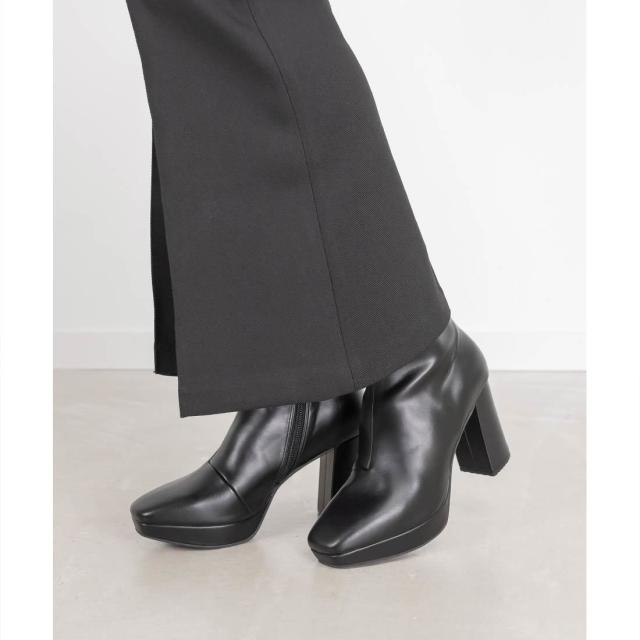 ランダ（RANDA）/【22．5−25．5】ストレッチ チャンキーヒールショートブーツ