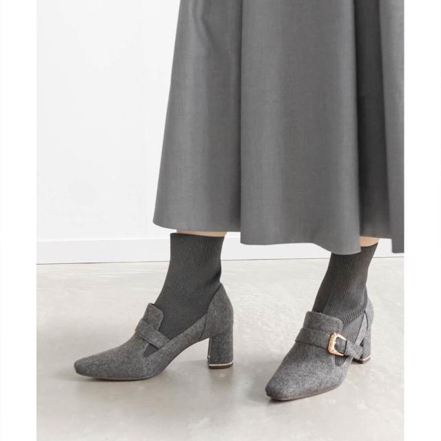 ランダ（RANDA）/【22．5−25．5】キルティングバックルニットドッキングブーツ