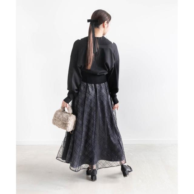 ランダ（RANDA）/＜24秋冬新作＞チュールドッキングボレロワンピース