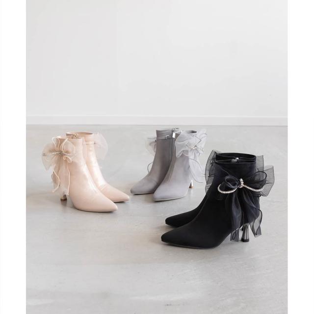 ランダ（RANDA）/2WAY リボンショートブーツ